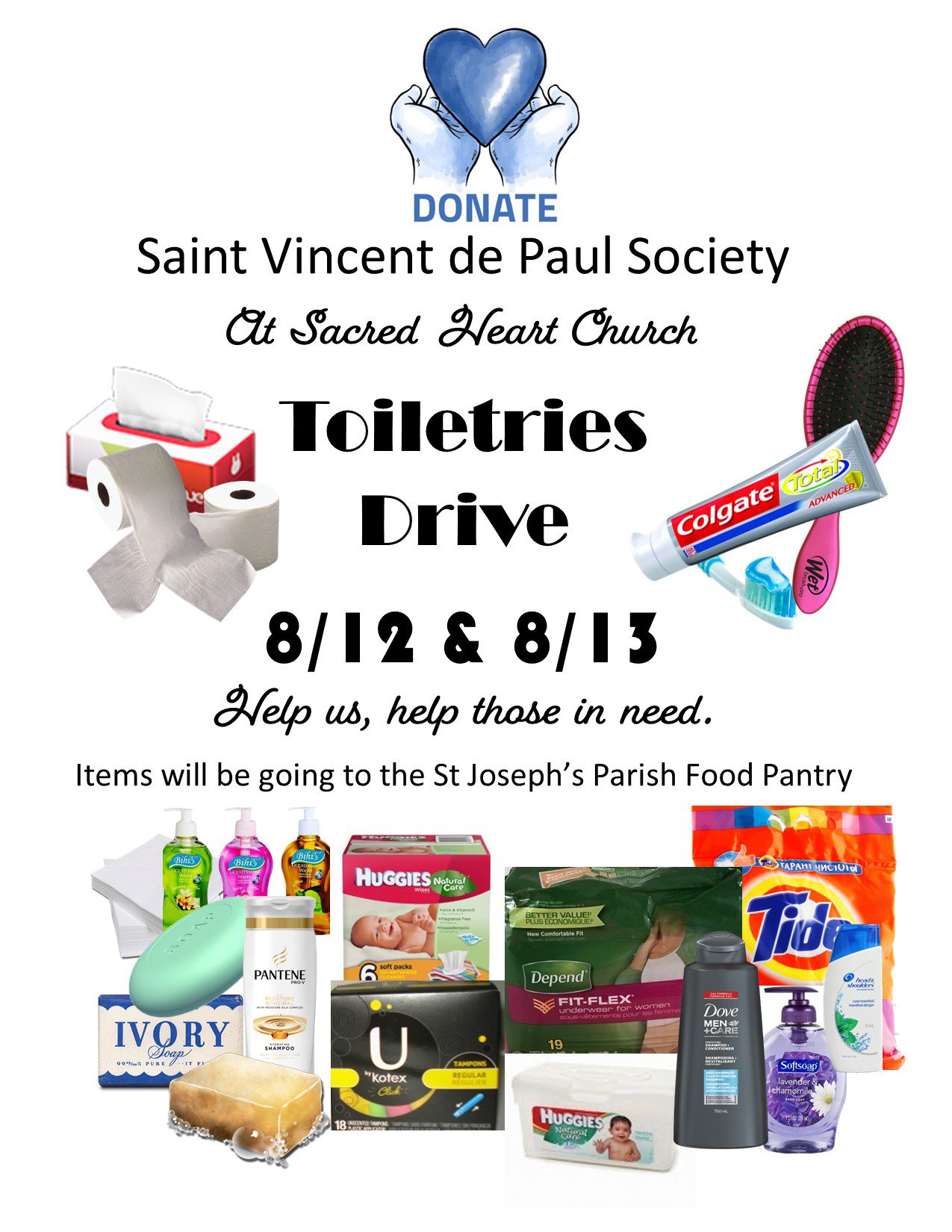 Saint Vincent de Paul Toiletries Drive – Sacred Heart Roman Catholic Parish